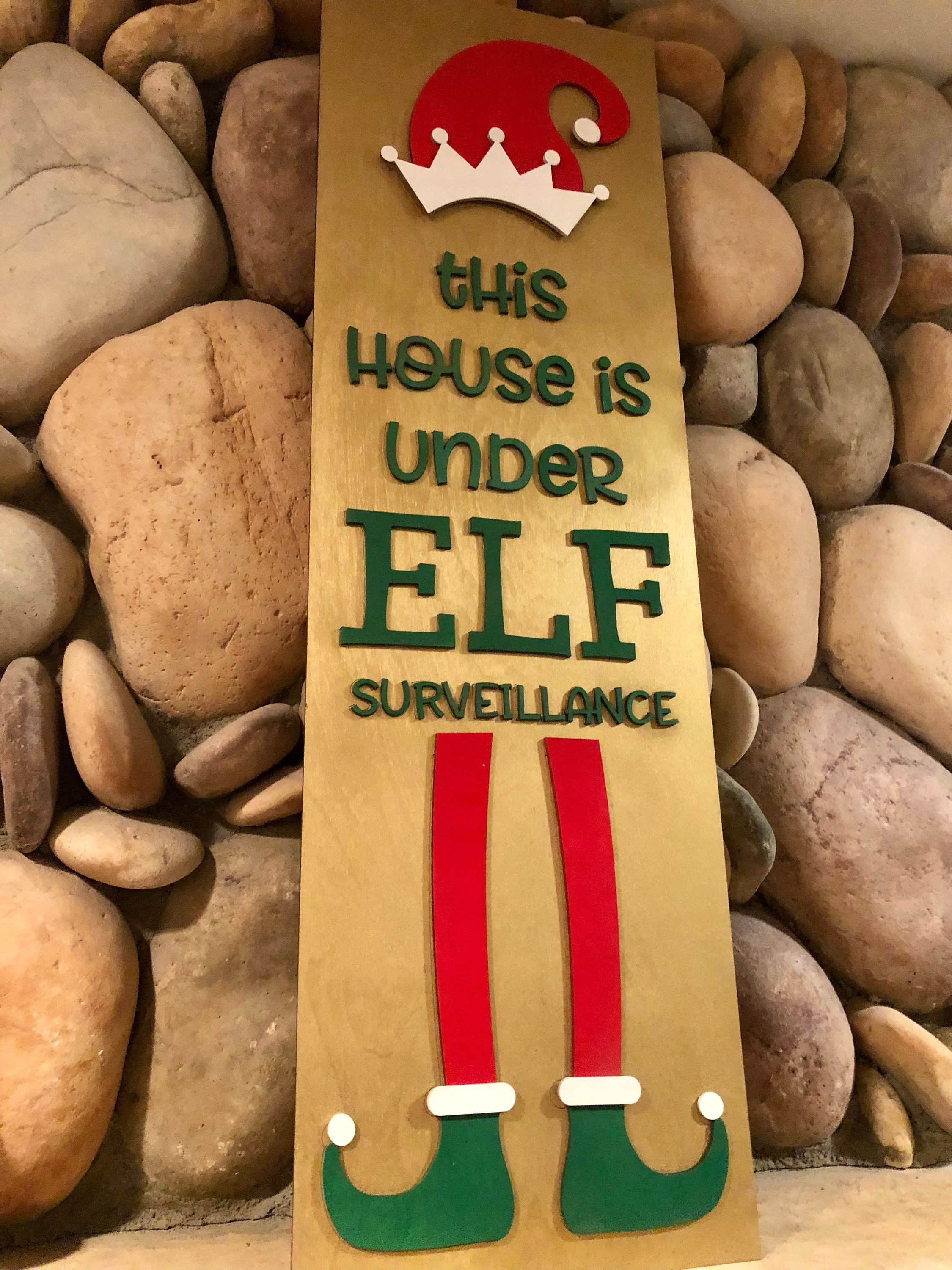 Elf Surveillance Sign Layered Christmas Sign - Etsy