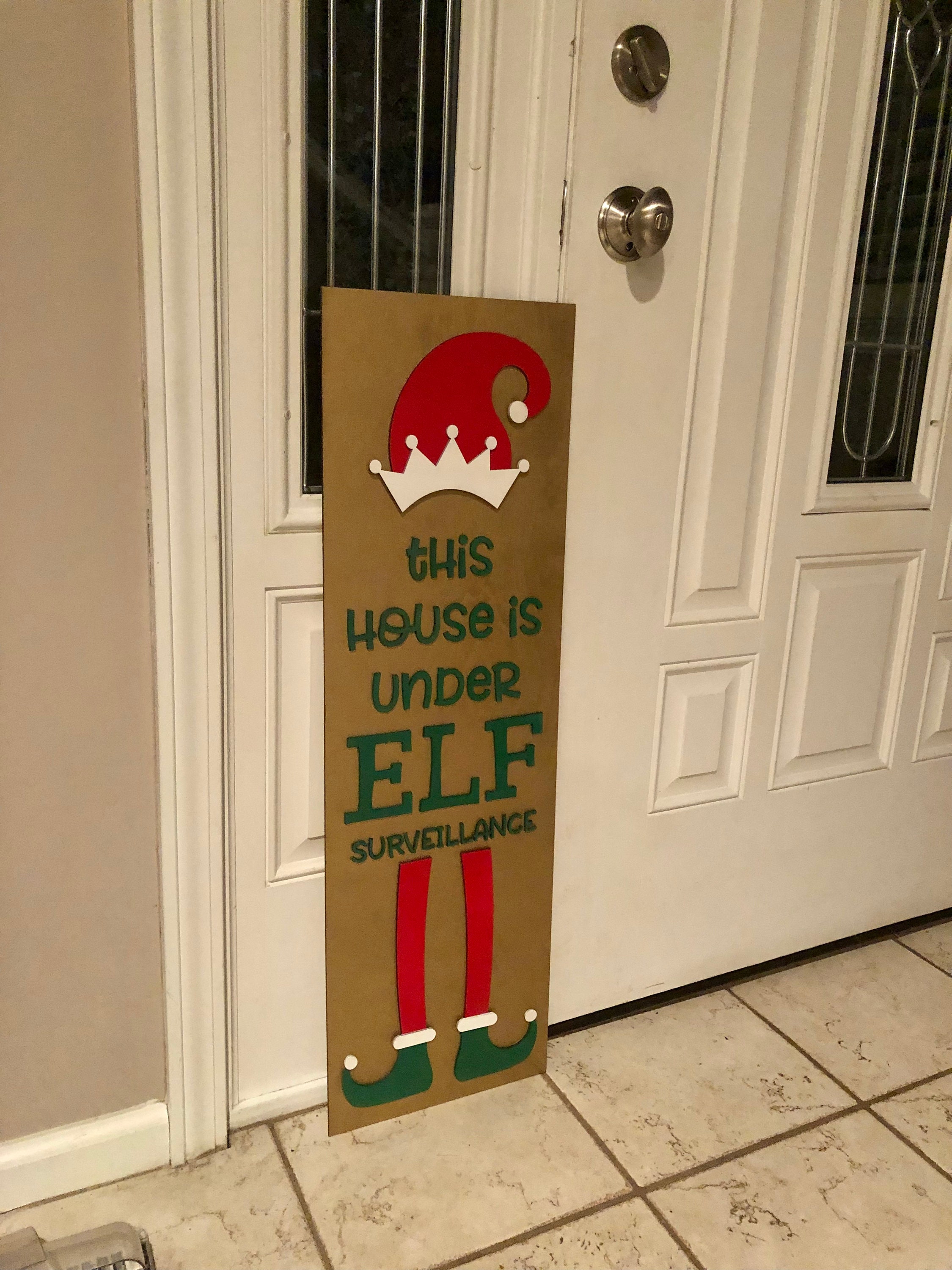 Elf Surveillance Sign Layered Christmas Sign - Etsy
