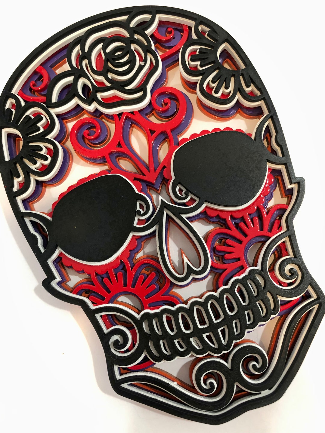 3D Sugar Skull Mandala Wall Art - Etsy