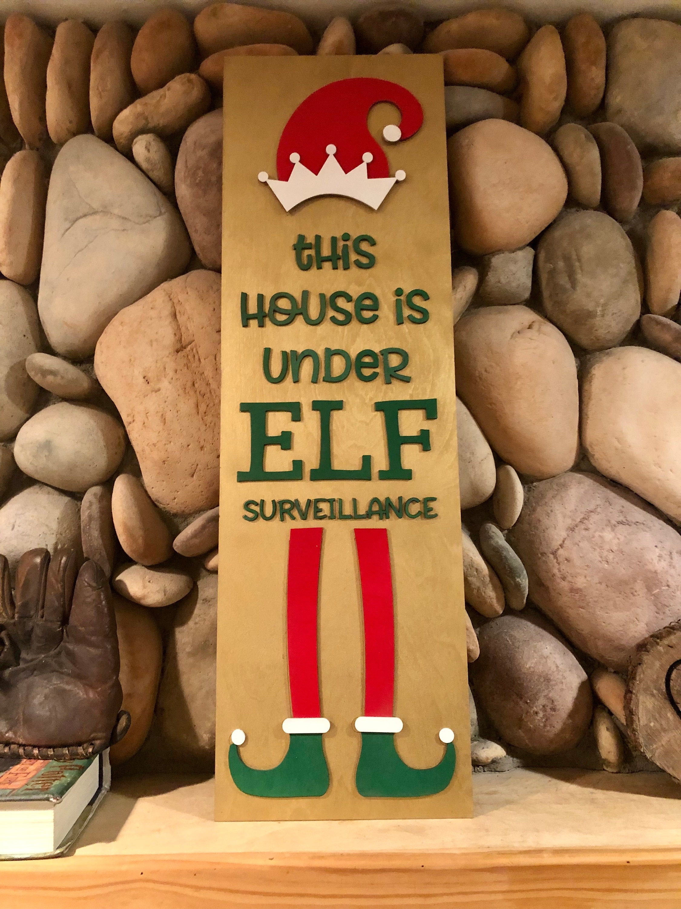 Elf Surveillance Sign Layered Christmas Sign - Etsy