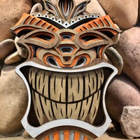 Layered Tiki Head Wall Art - Etsy