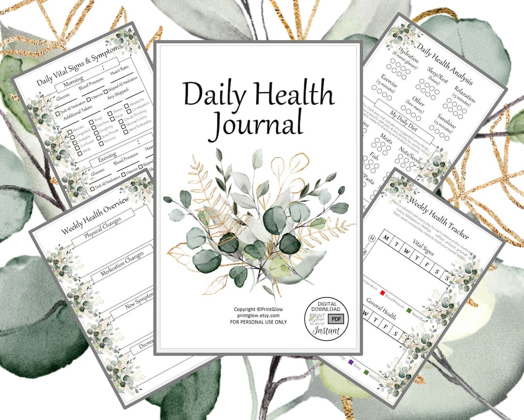 Foliage Daily Health Journal: Printable | Digital | Health Journal ...