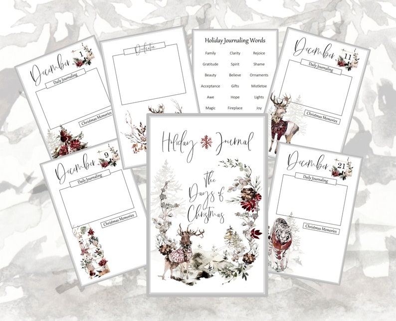 Holiday Journal : Printable Digital Journal Christmas Memories ...