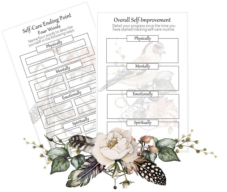 Vintage Self-care Challenge: Printable Digital Planner Self-care ...