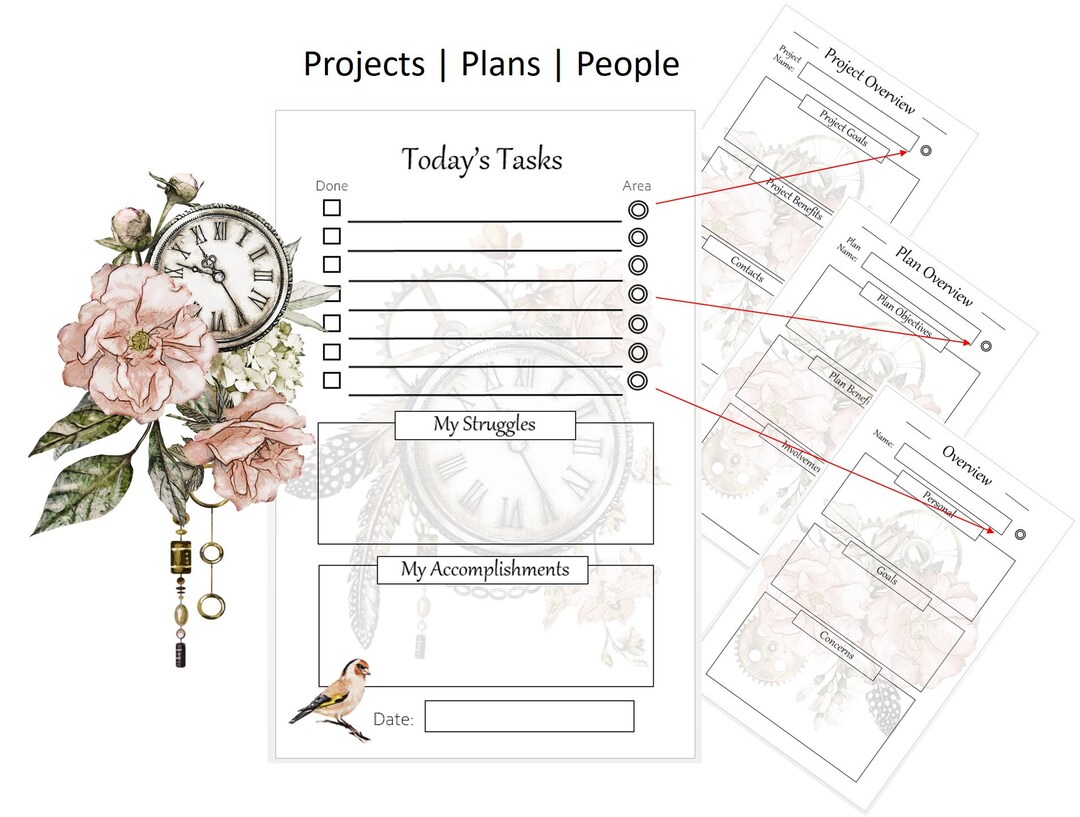 Vintage Projects | Plans | People Planner: Printable | Digital Planner ...