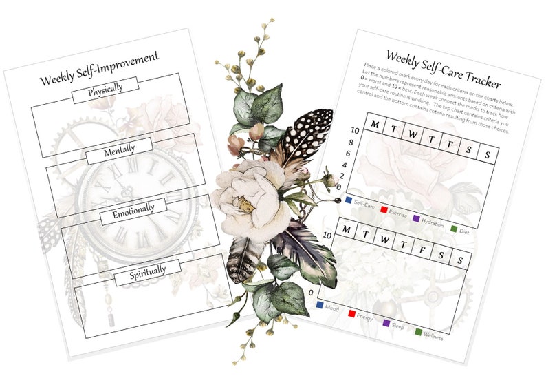 Vintage Self-Care Challenge: Printable Digital Planner | Etsy