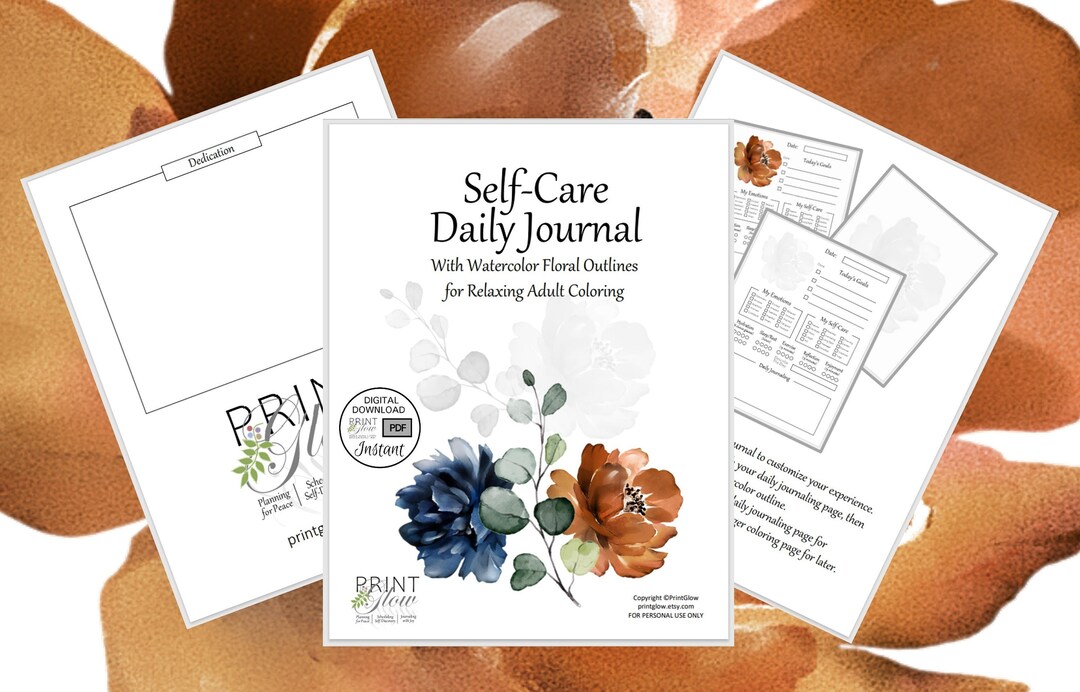 Self-care Coloring Journal: Printable | Digital Planner | Self-care ...