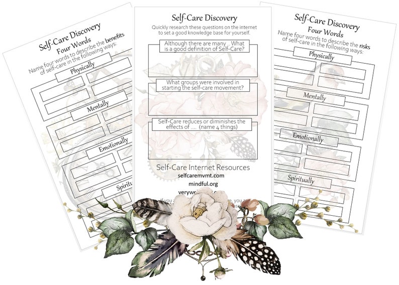 Vintage Self-care Challenge: Printable Digital Planner Self-care ...