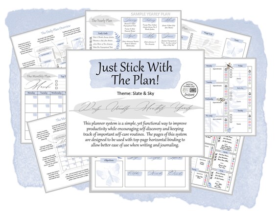 Watercolor Planner Journal: Printable Digital Simple | Etsy