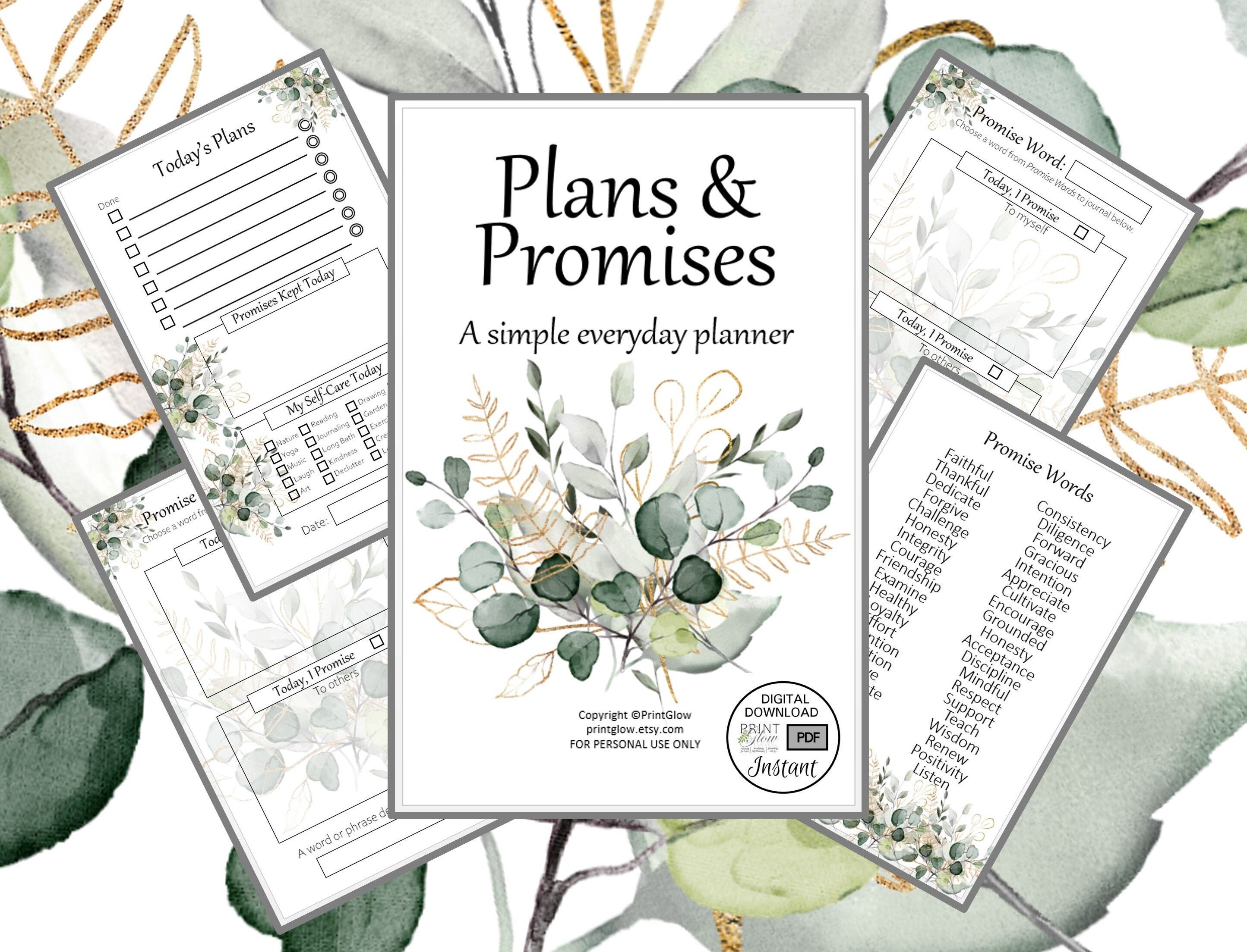 Foliage Plans & Promises Planner: Printable Digital Planner - Etsy