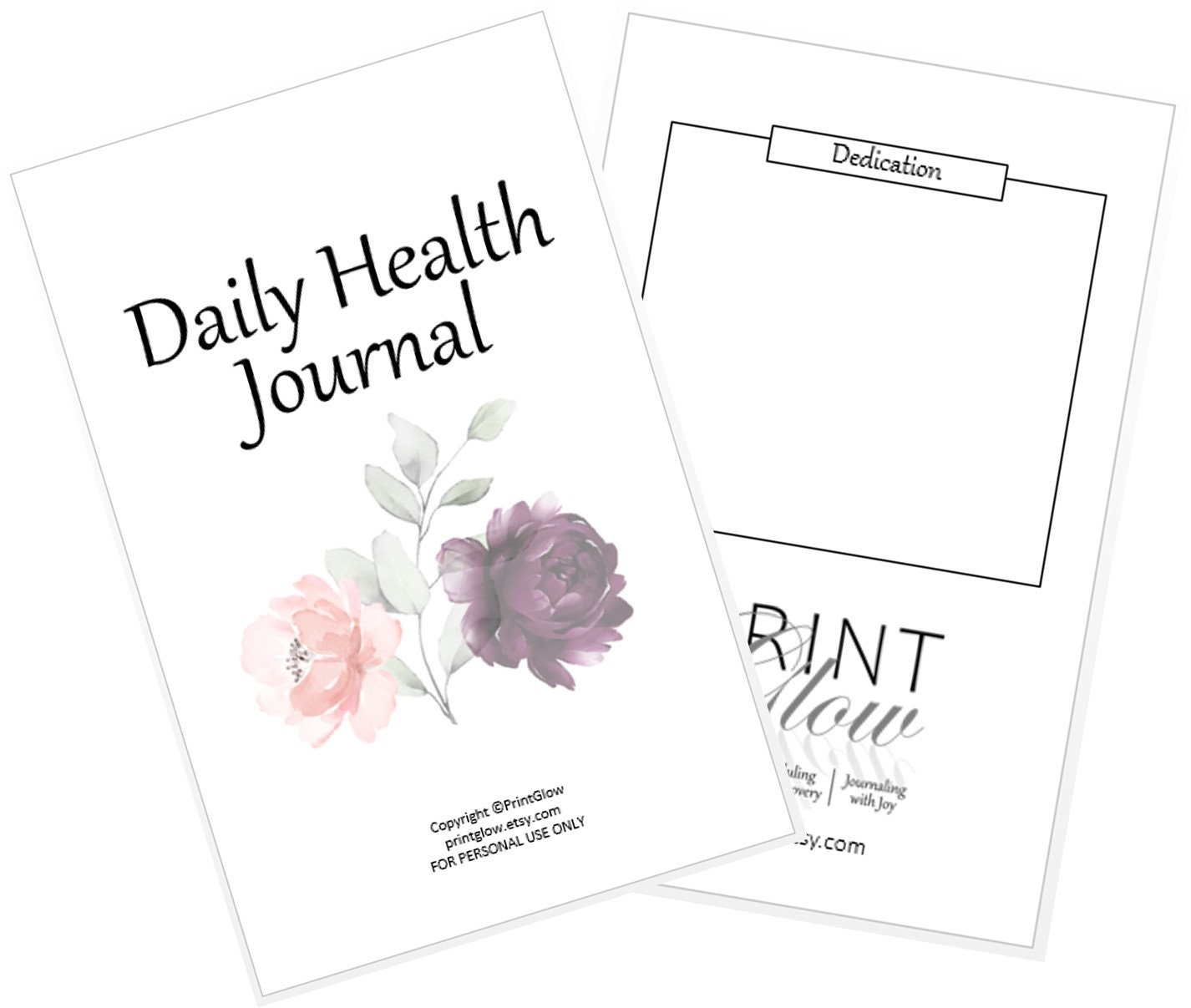 Floral Daily Health Journal: Printable | Digital | Gesundheitstagebuch ...