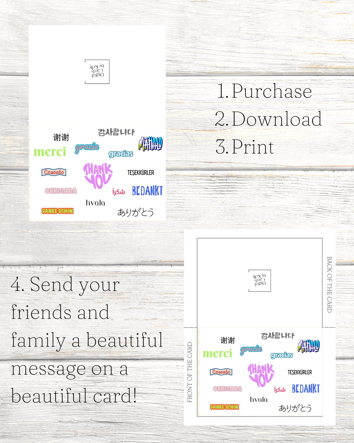 Printable Thank You Card, Digital Thank You Card, Digital Download ...