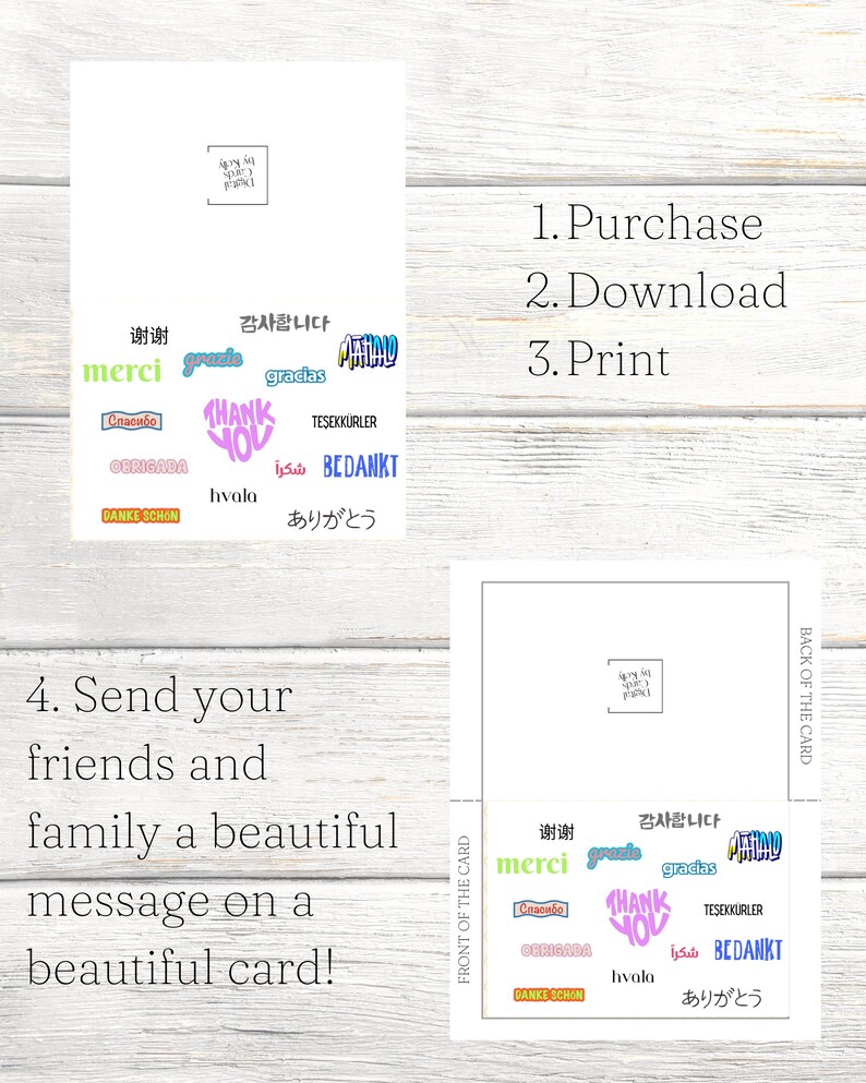 Printable Thank You Card, Digital Thank You Card, Digital Download ...