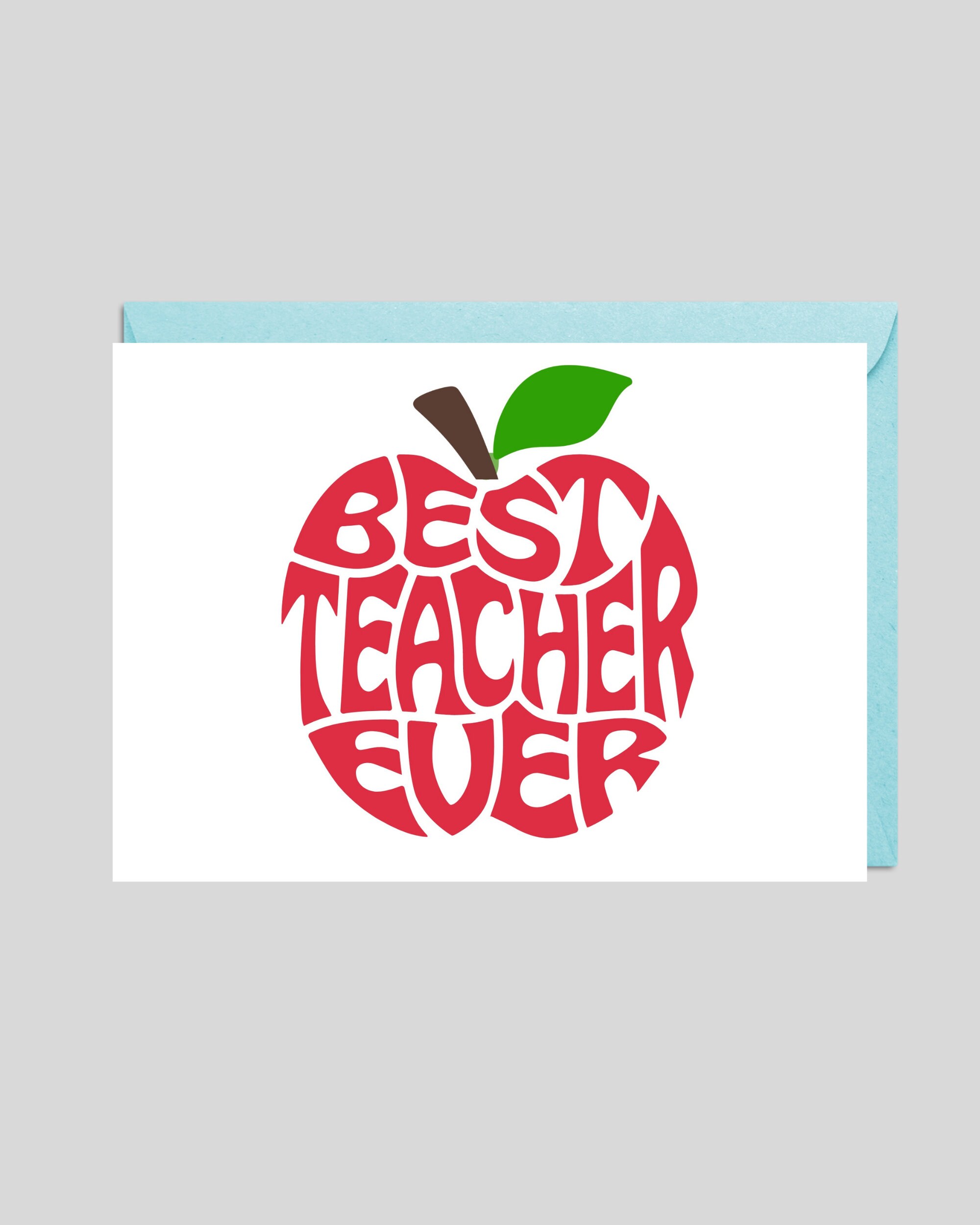Teacher Appreciation Card DIGITAL Download Best Teacher Ever Apple ...