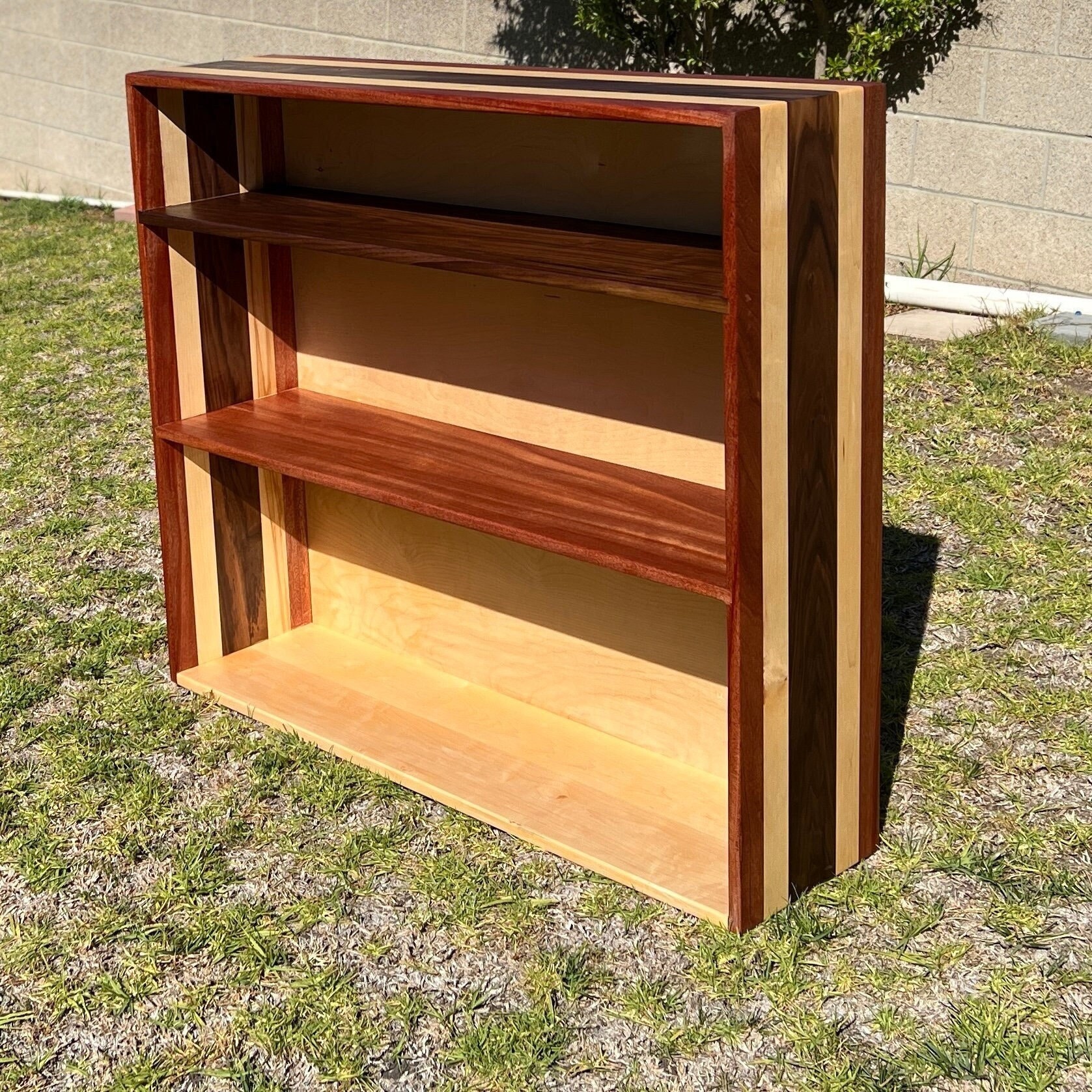 Tricolor Hardwood Bookcase - Etsy