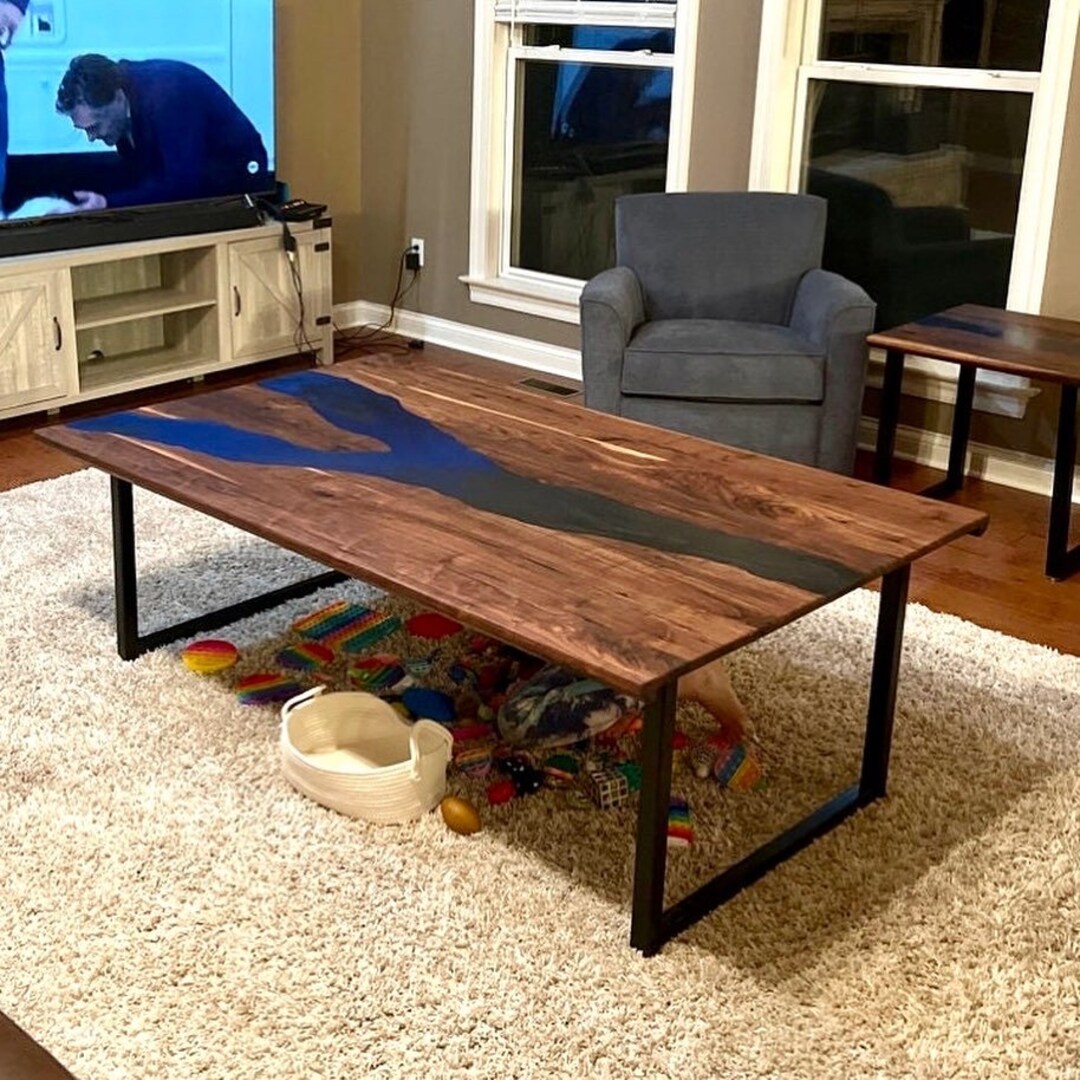 Mid Century Live Edge Walnut Table - Etsy