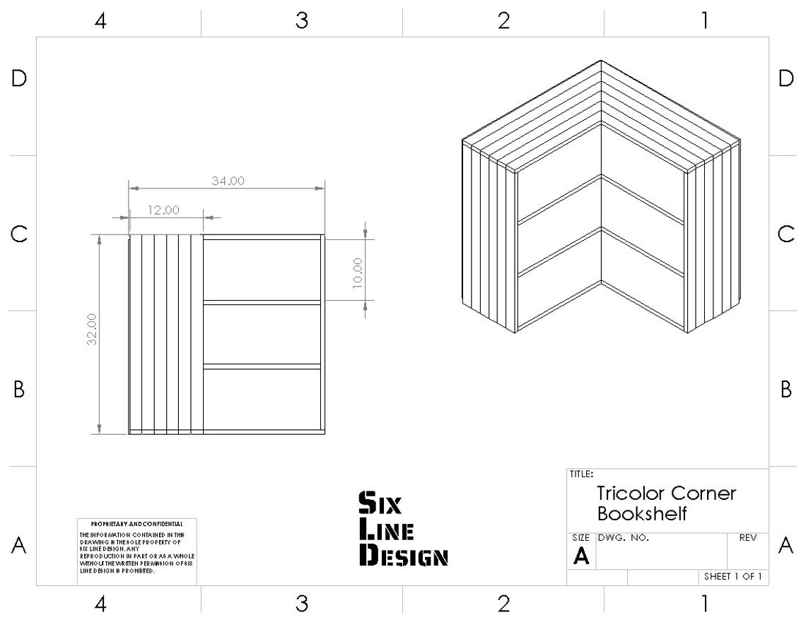 Hardwood Corner Bookcase - Etsy