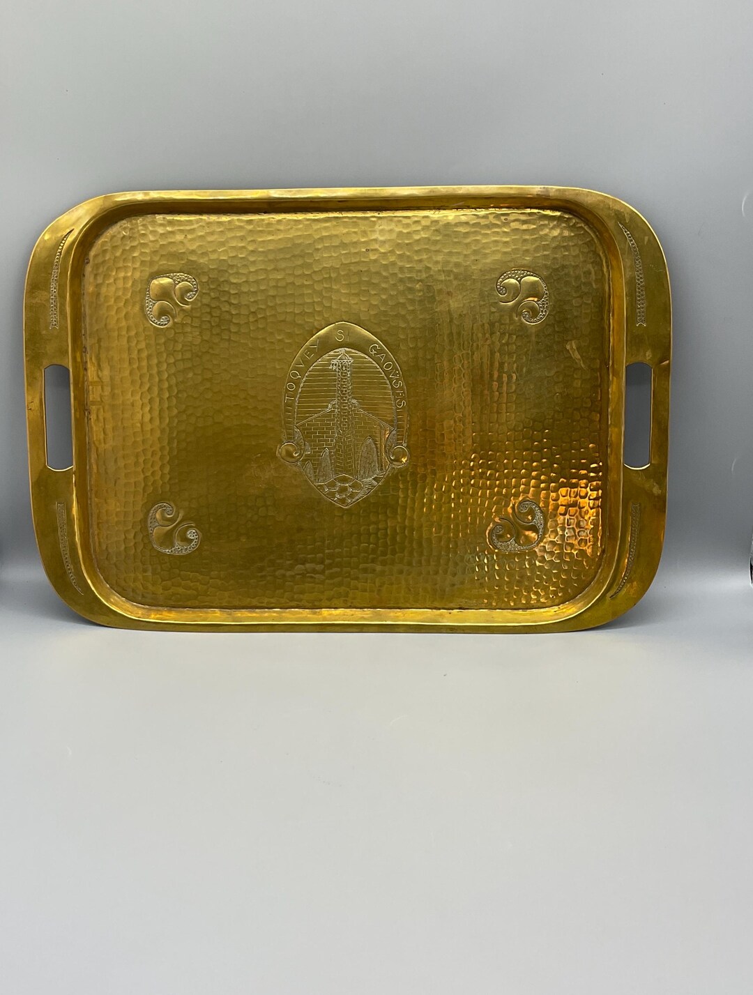 French Basque Arts and Crafts Brass Tray by Mugaritz About 1910 - Etsy