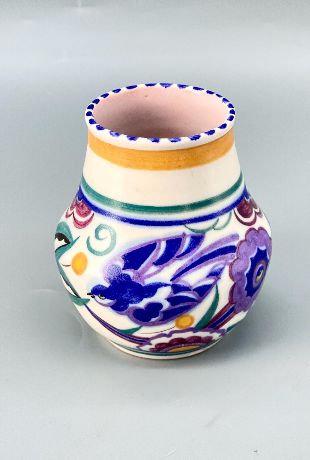 Early Poole Pottery PB Blue Bird Vase C.1928–30, Designed by Truda ...
