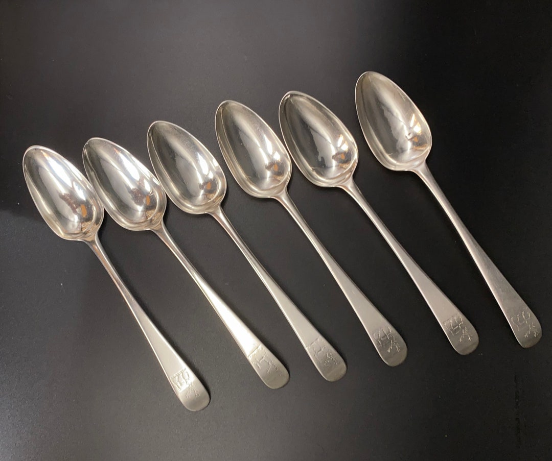 6 18th Century Irish Silver Table Spoons, Made in Dublin 1785 by ...
