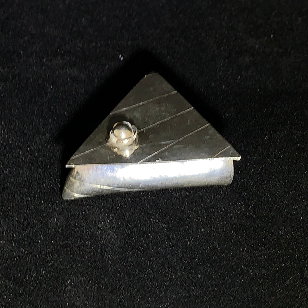 Silver Triangular Pill Box With Gold Interior - Probably 19th Century ...