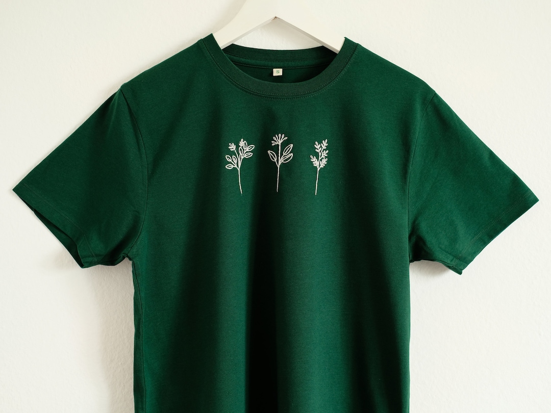 Hand Embroidered Floral Shirt, Flower T-shirt With Hand Embroidery - Etsy