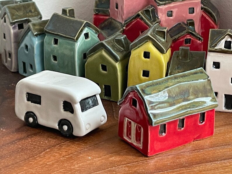 Miniature Ceramic Motorhome RV in White Handmade by Penny - Etsy