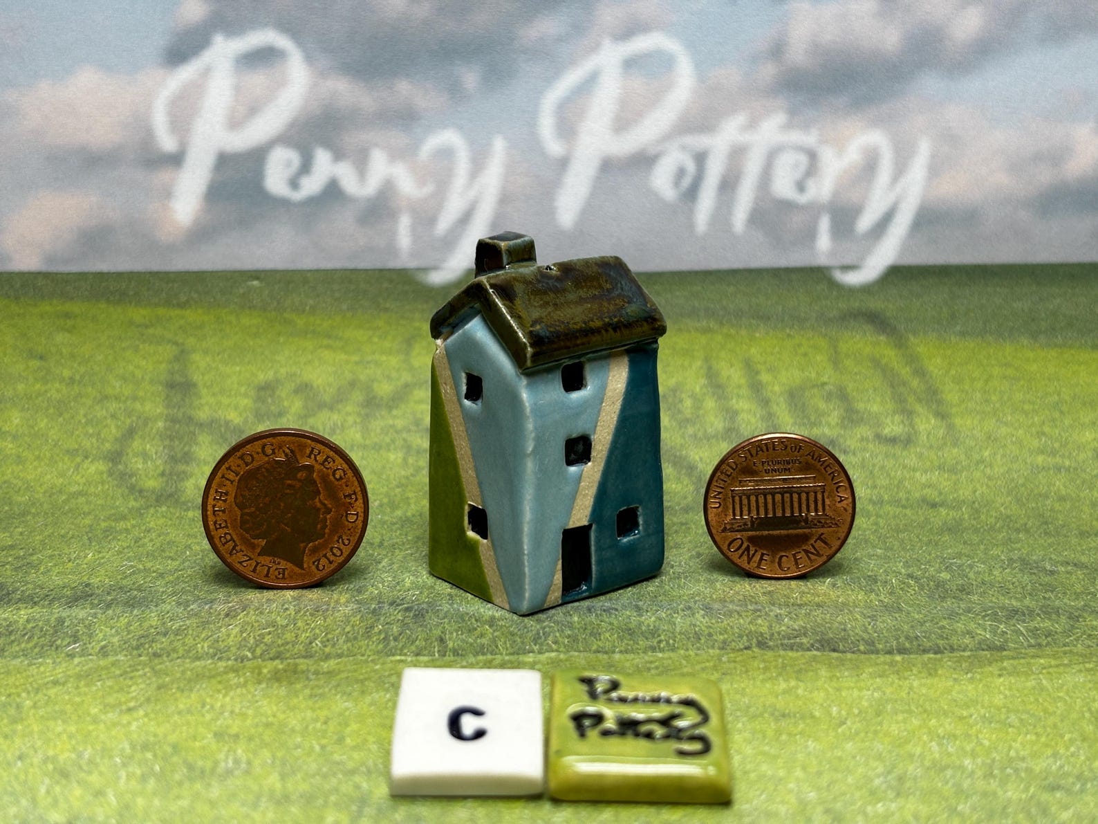 Miniature Ceramic Geometric Abstract Houses - Limited Edition Beautiful ...