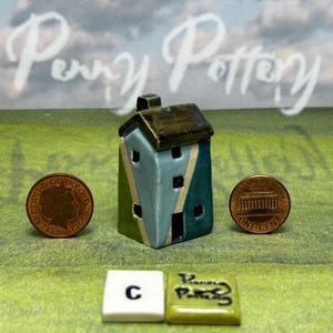 Miniature Ceramic Geometric Abstract Houses - Limited Edition Beautiful ...