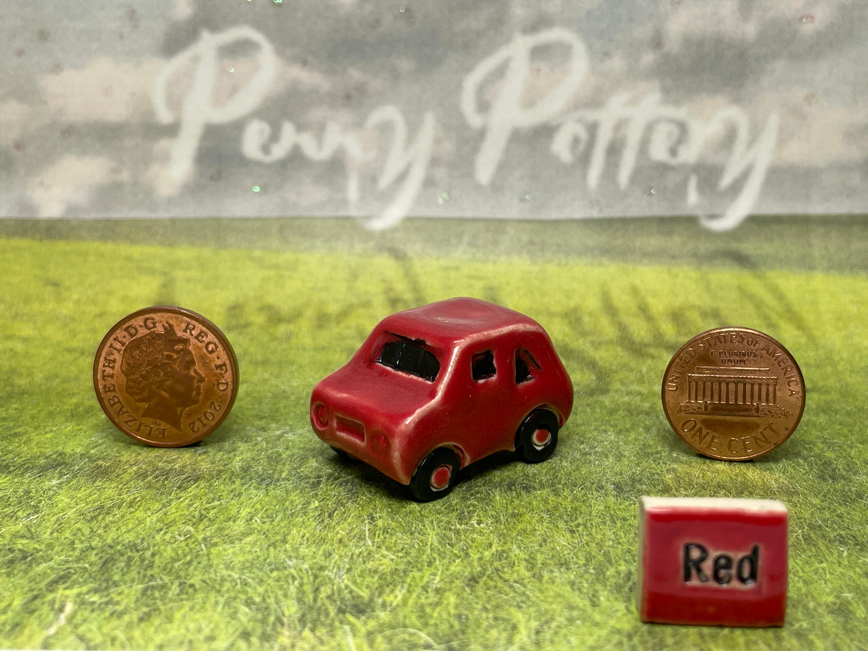 Miniature Ceramic Cars - Various Colour Glazed Stoneware Clay White ...