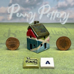 Miniature Ceramic Geometric Abstract Houses - Limited Edition Beautiful ...
