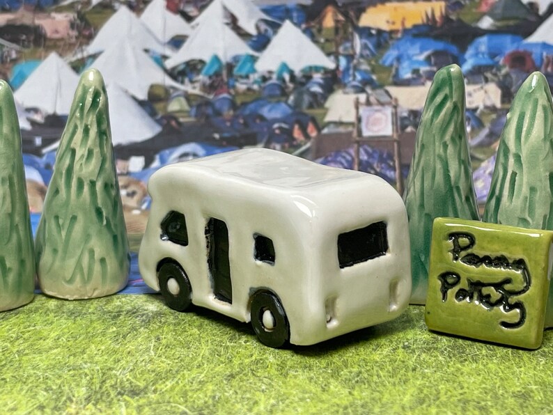 Miniature Ceramic Motorhome RV in White Handmade by Penny - Etsy