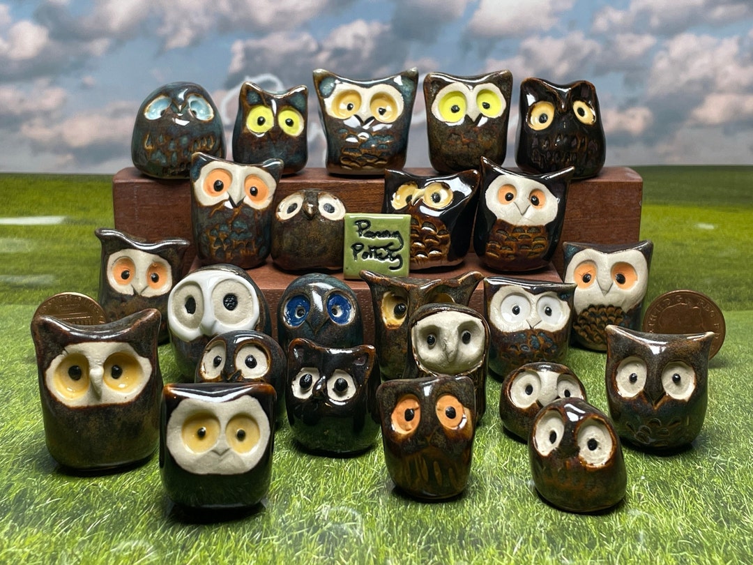 Miniature Ceramic Owls. Limited Edition Bird Characters Sold ...