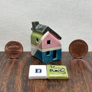 Miniature Ceramic Geometric Abstract Houses Limited Edition Beautiful ...