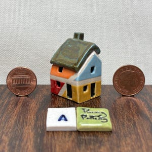 Miniature Ceramic Geometric Abstract Houses Limited Edition Beautiful ...