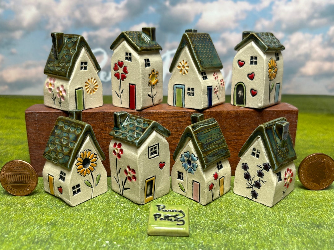 Flower Houses. Miniature Ceramic Cottage Designs. Handmade by Collected ...