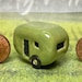 Miniature Ceramic Caravan Trailers - Stoneware Pottery in Green & Pink ...