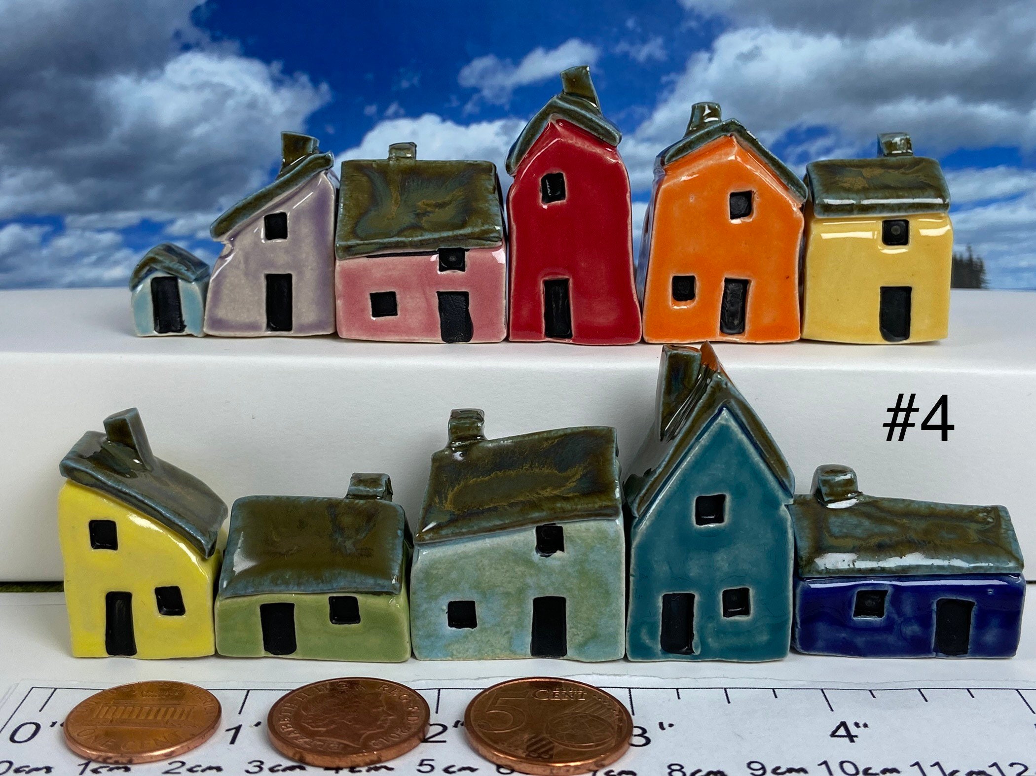 Sets of 10 Miniature Ceramic Houses 1 Shed / Kennel. | Etsy