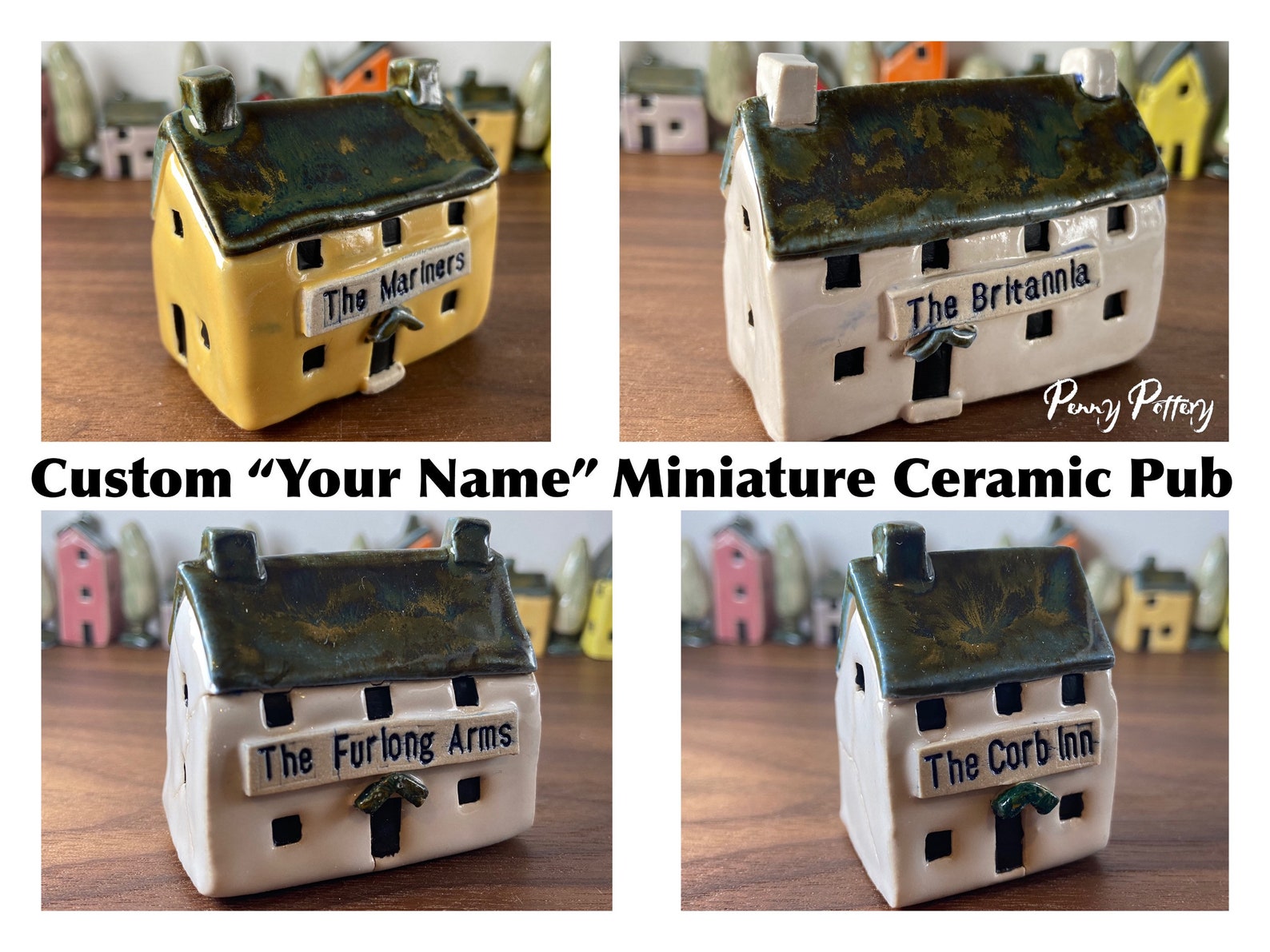 Custom your Name Miniature Ceramic Olde British Pub / Inn / - Etsy