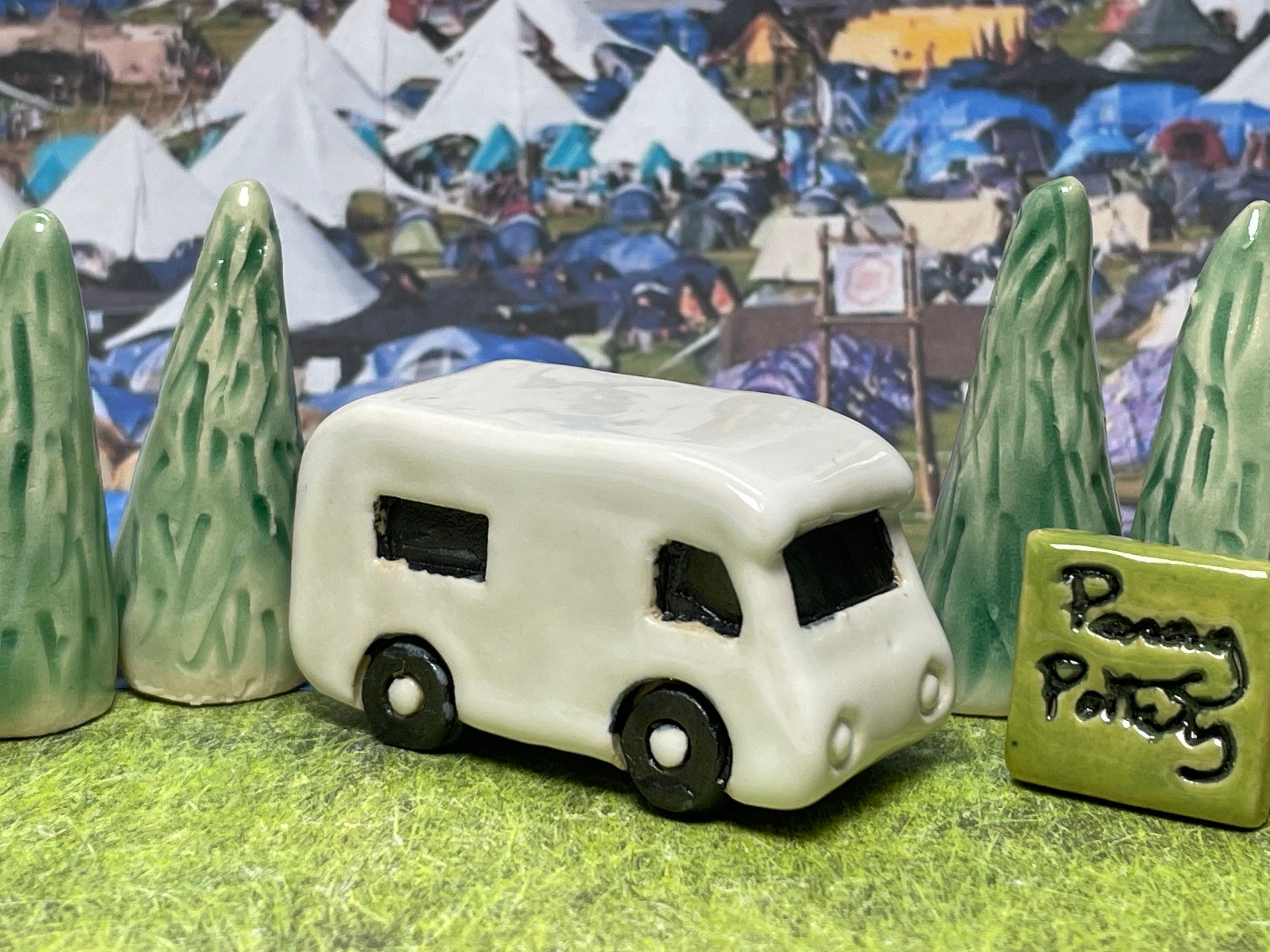 Miniature Ceramic Motorhome RV in White Handmade by Penny - Etsy