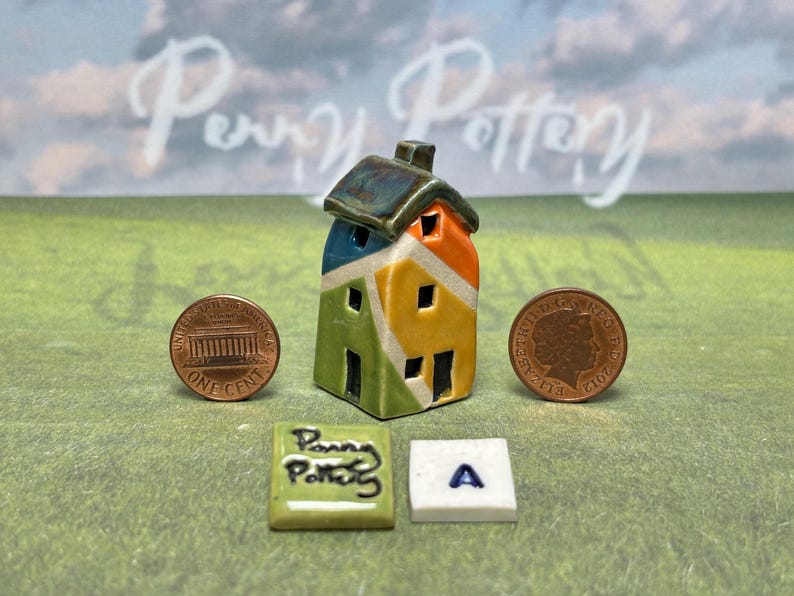 Miniature Ceramic Geometric Abstract Houses - Limited Edition Beautiful ...