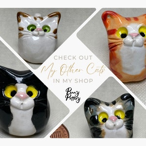 Miniature Ceramic Tabby Cats. Cute Animal Characters Sold Individually ...