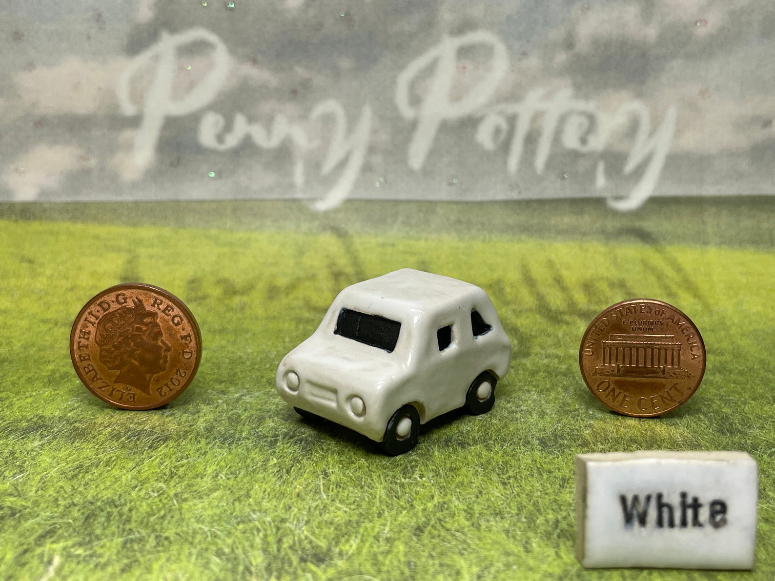 Miniature Ceramic Cars - Various Colour Glazed Stoneware Clay White ...