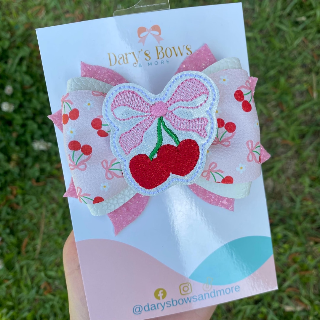 Coquette Cherry Bow, Cherry Bow, Clay Bow, Toddler Bow, Baby Bows, Bows ...