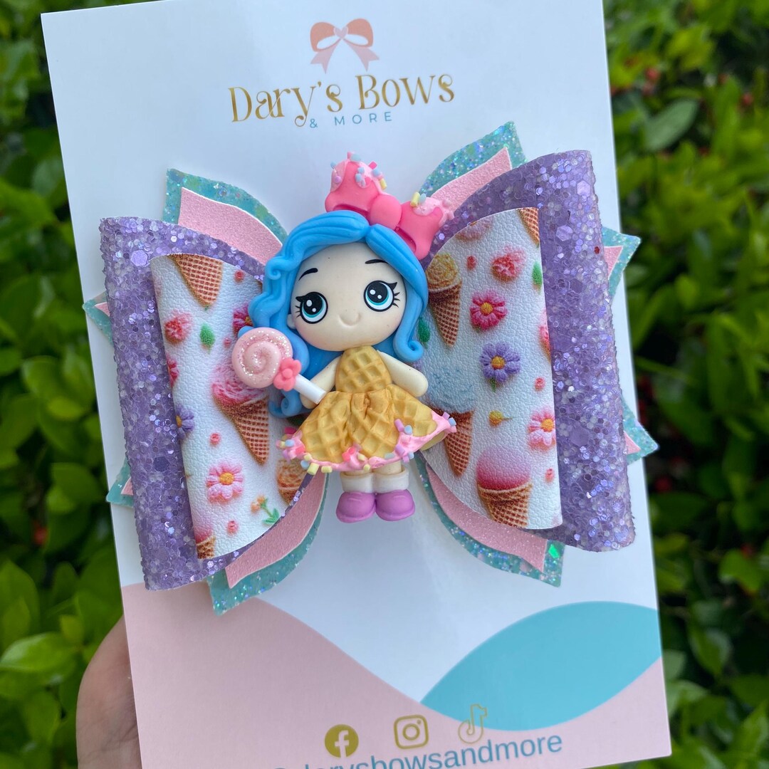 Ice Cream Bow, Pink Bow, Clay Bow, Toddler Bow, Baby Bows, Bows for ...