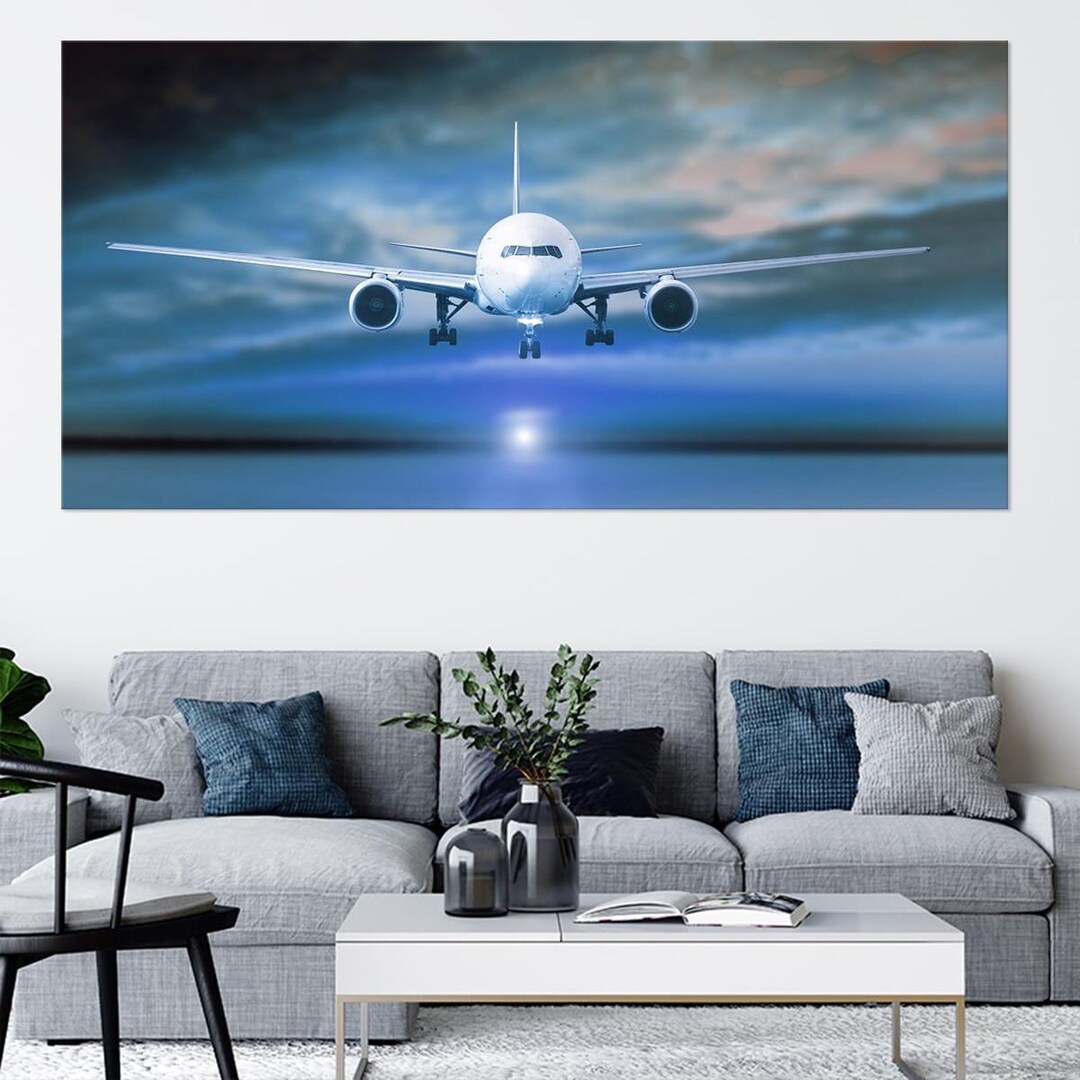 Jumbo Jet Airplane Canvas Wall Art Print, Majestic Aircraft Photography ...