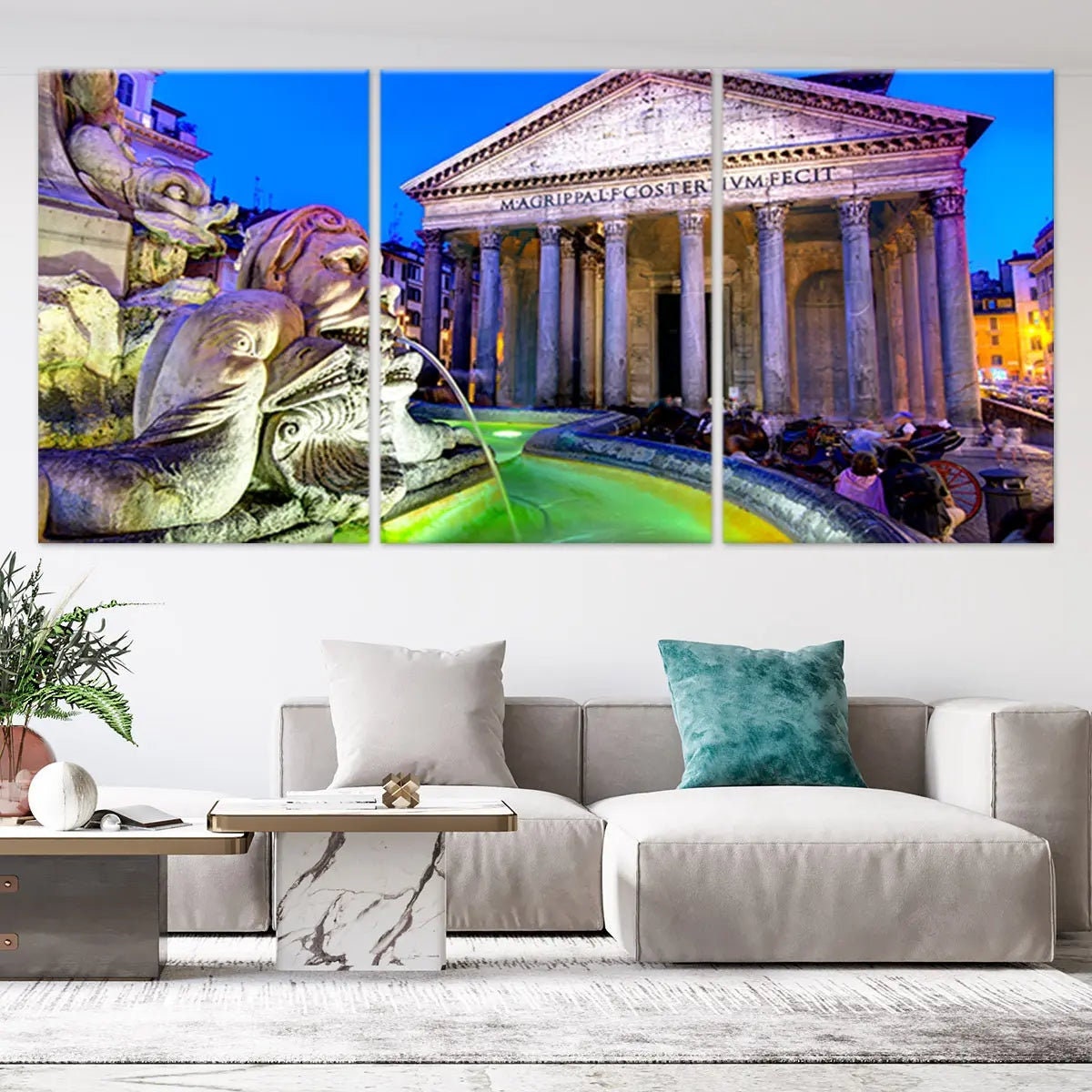 Classic Rome Pantheon Canvas Print, Iconic Italian Architecture Wall ...