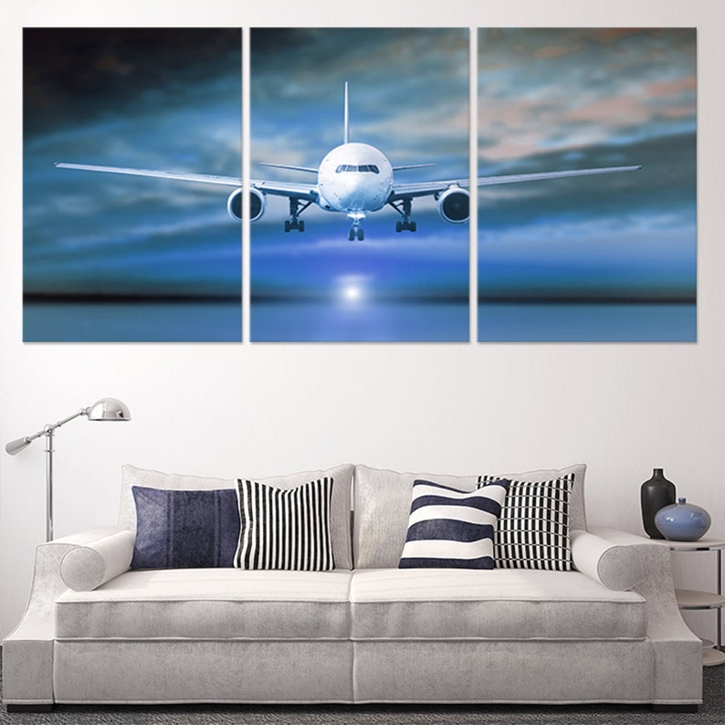 Jumbo Jet Airplane Canvas Wall Art Print, Majestic Aircraft Photography ...