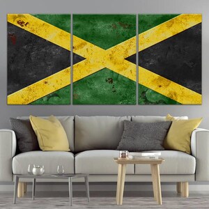 Vibrant Jamaican Flag Canvas Wall Art Celebrate Heritage With Bold and ...