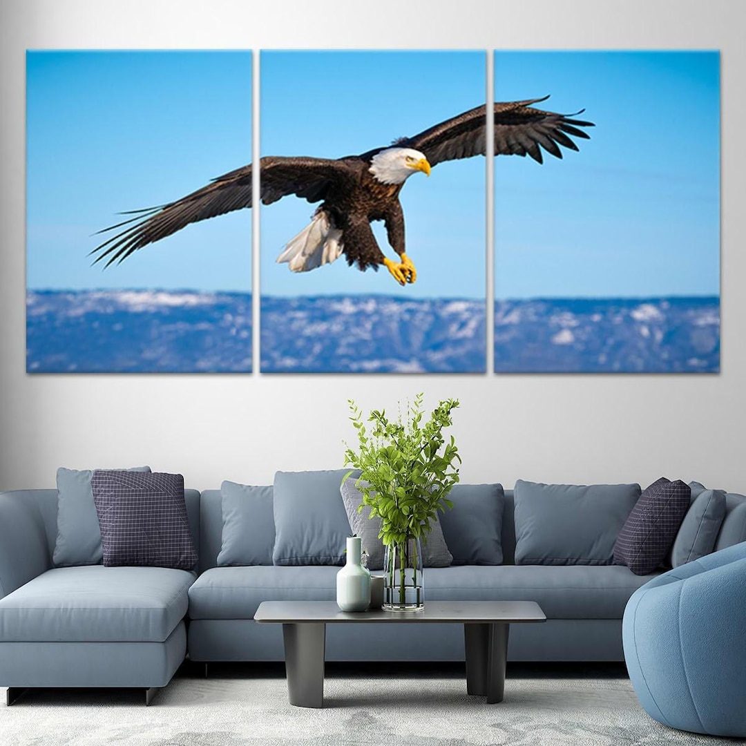 Bald Eagle Wall Art Canvas for Living Room Decor American Eagle Art ...